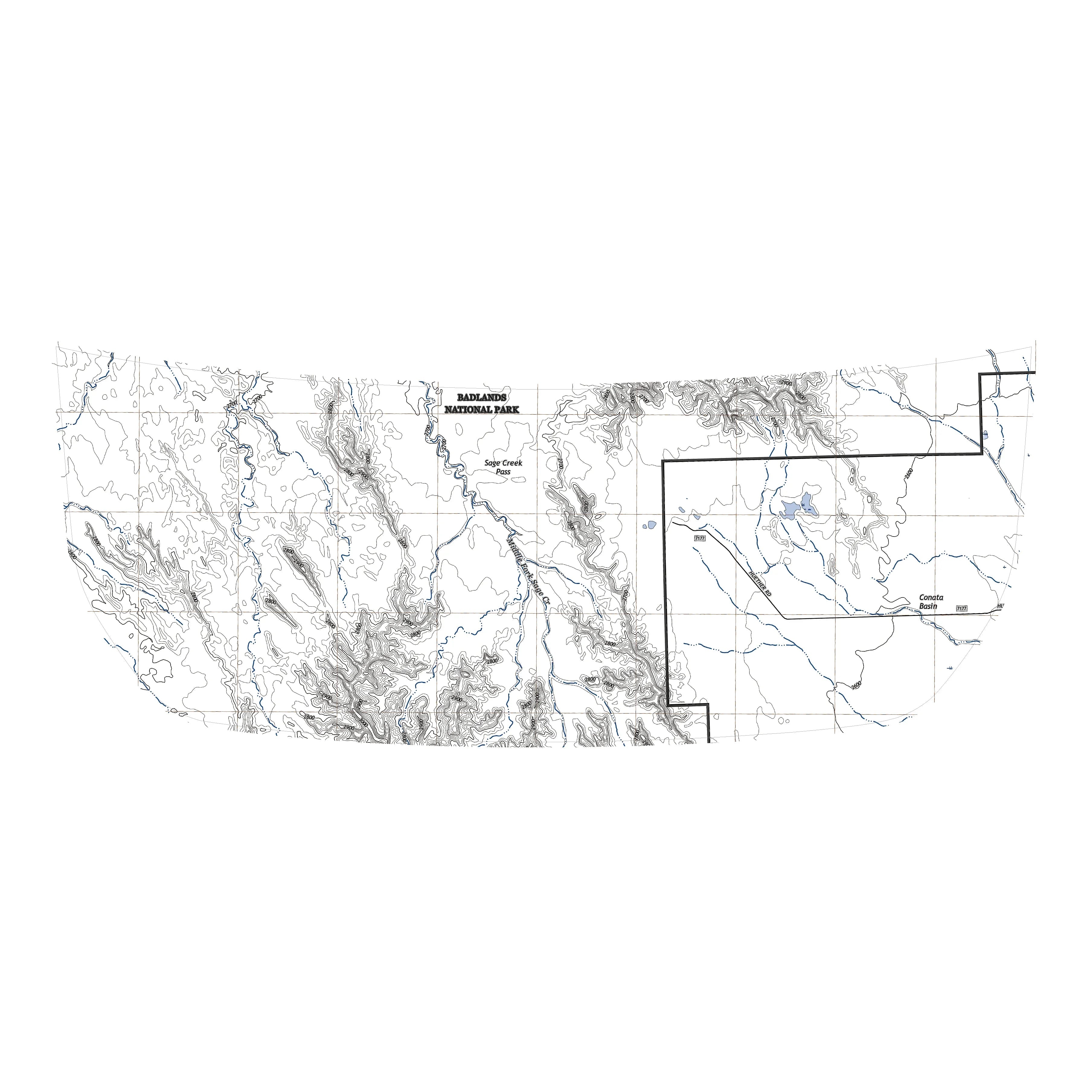 Stealth Clear Badlands Topographic Map Hood Overlay - 2021 Bronco ...